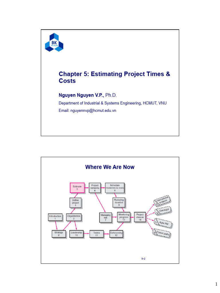 Chapter 5 - Estimating Project Times Costs - 2023 | PDF | Top Down And Bottom Up Design | Business