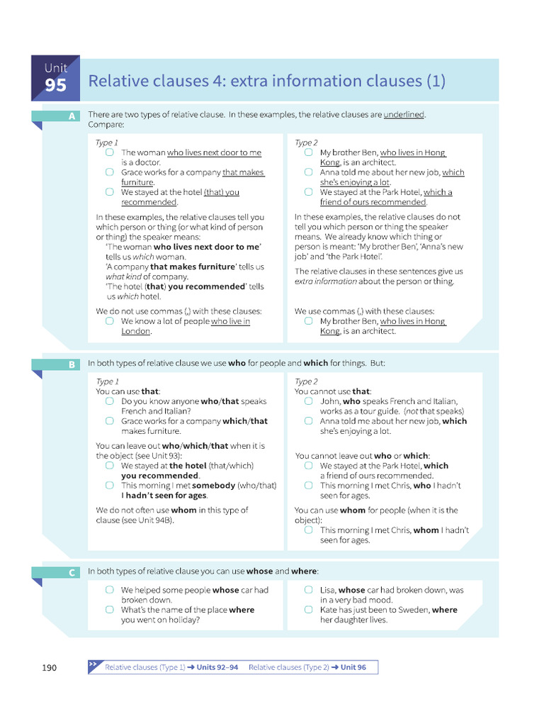 Ficha - Relative Clauses | PDF