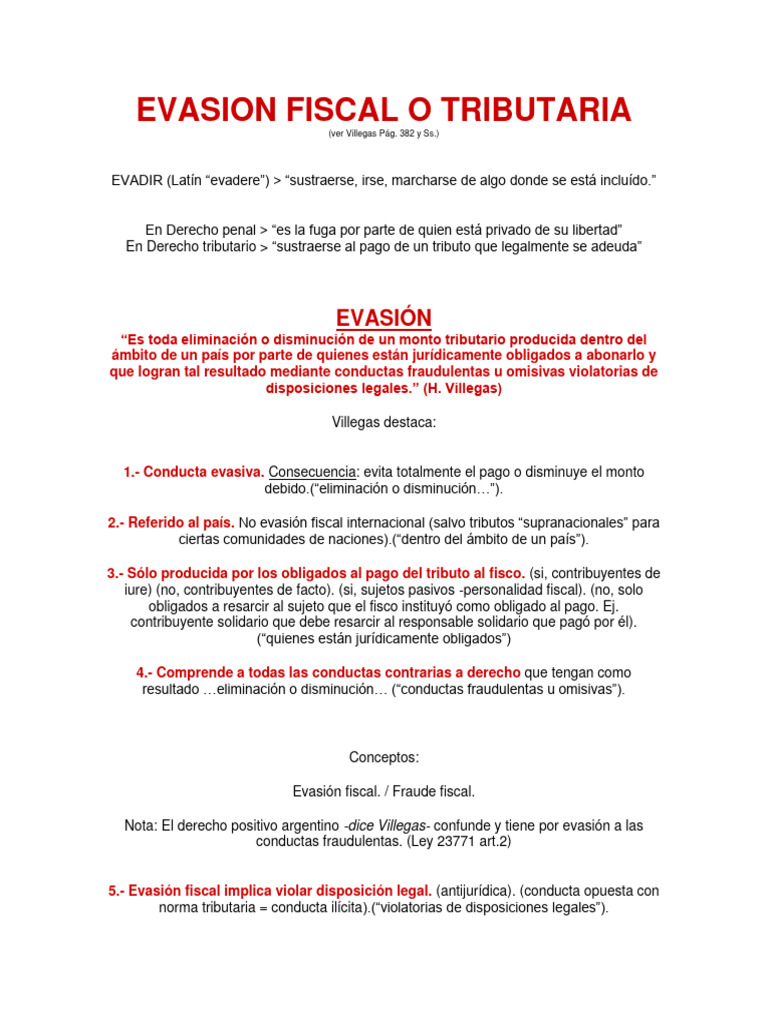 Evasion Fiscal o Tributaria | PDF | Evasión de impuestos | Evasión de impuestos