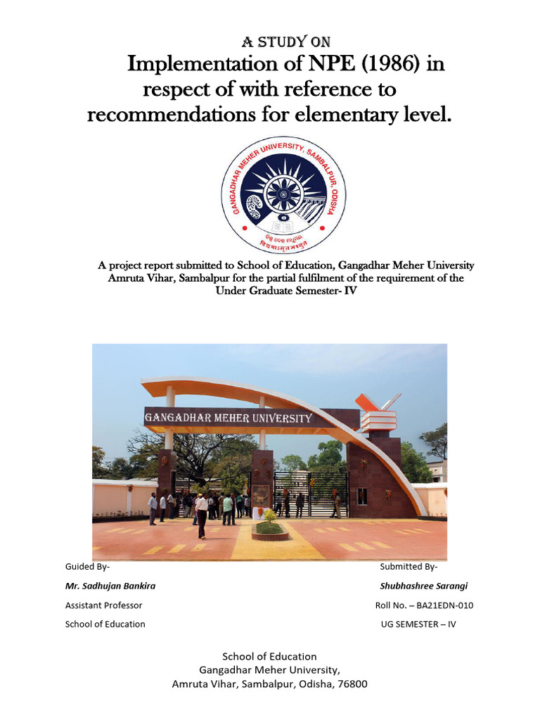 A Study On NPE (1986) | PDF | Vedas | Schools