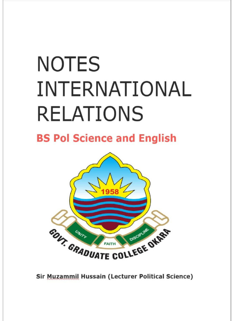 Notes International Relations | PDF