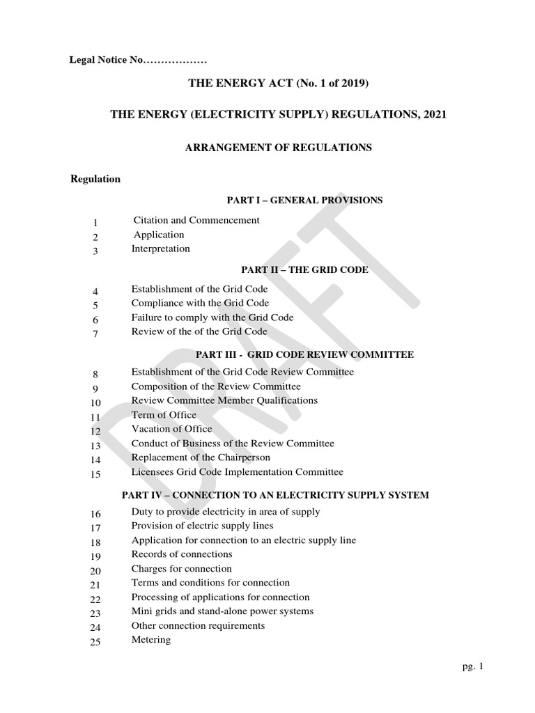 Kenya Electricity Supply Regulations 2021 | PDF | Electric Power ...