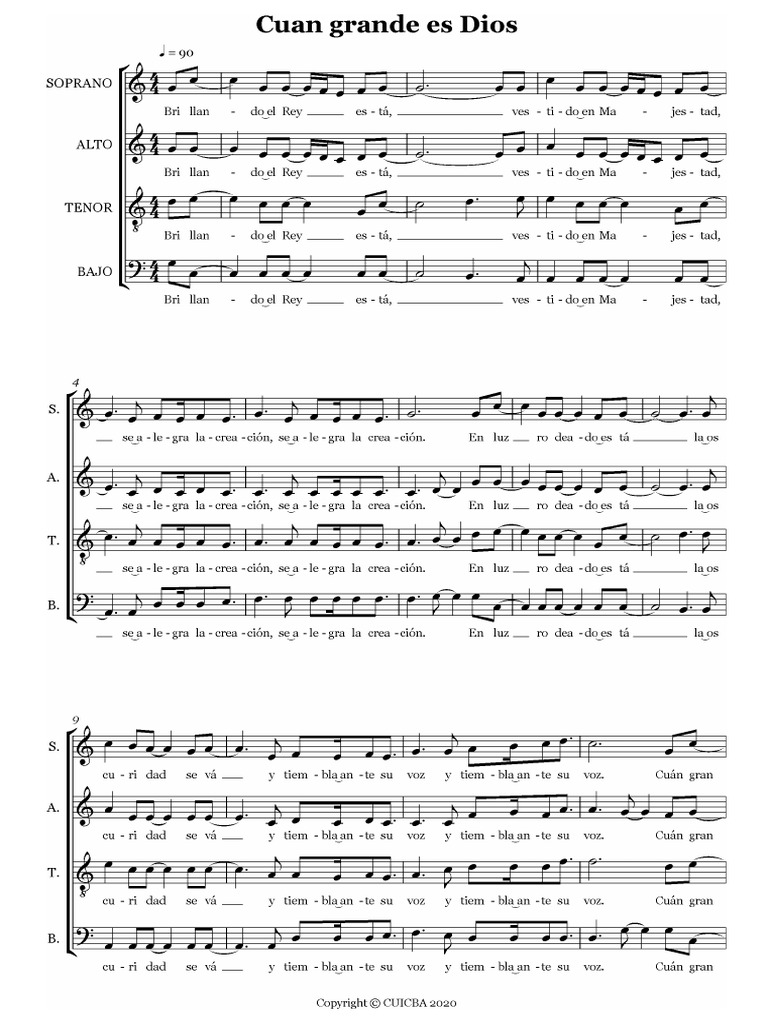 Cuan Grande Es Dios (Partitura) | PDF