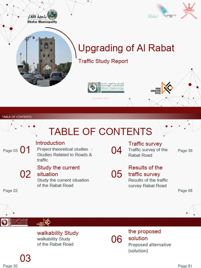 Al Rabat Road - Traffic Study Report Dhofar Munici. Oman | PDF