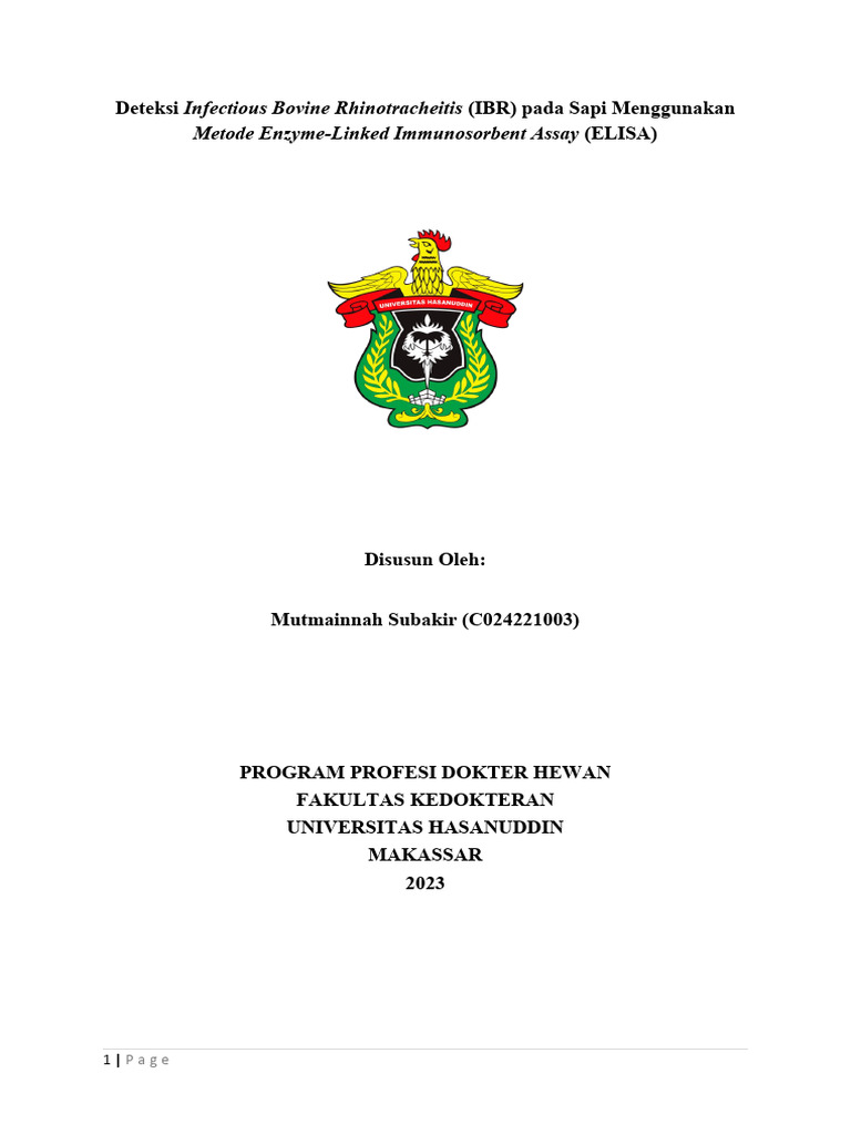Mutmainnah Subakir - C024221003 - Ibr Metode Elisa | PDF