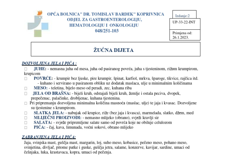 Žučna Dijeta | PDF