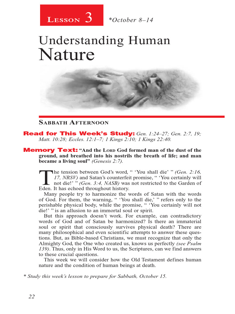 Lesson 03 - Understanding Human Nature | PDF | Soul | Death