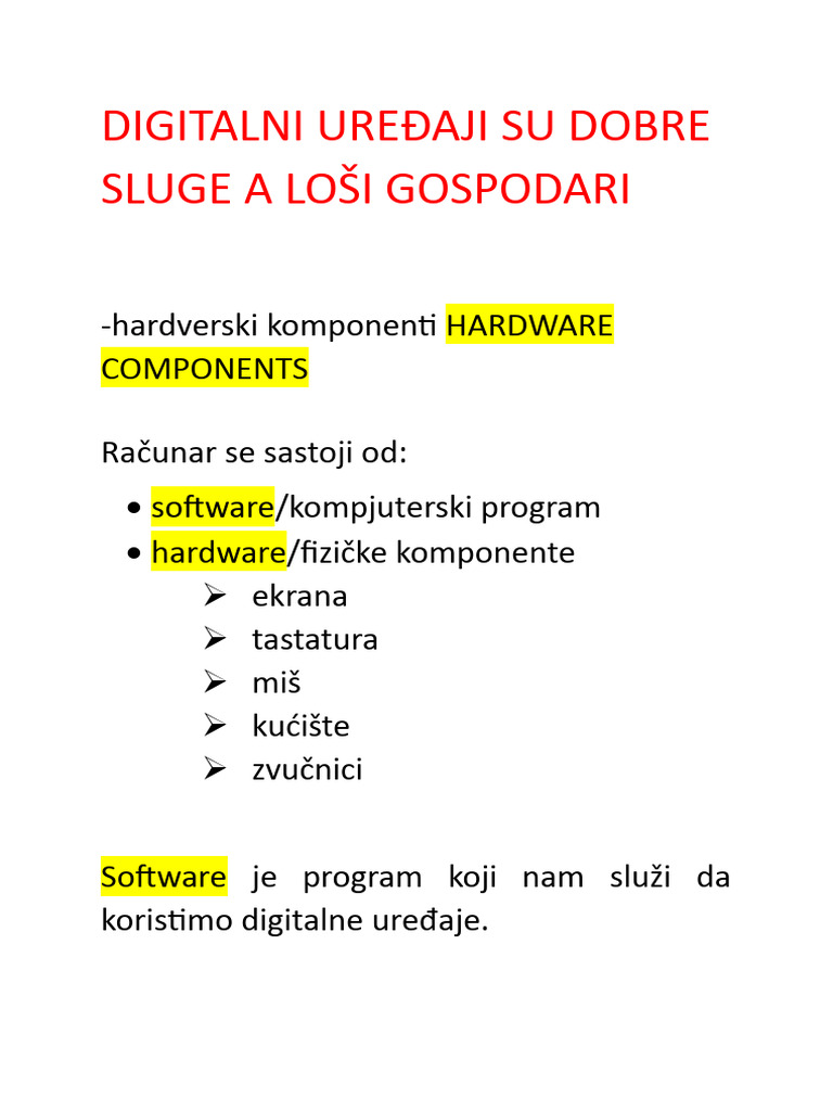 Informatika Inicijalni Test | PDF