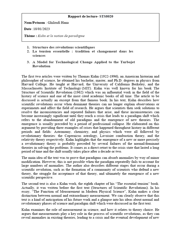 The First Two Articles Were Written by Thomas Kuhn | PDF