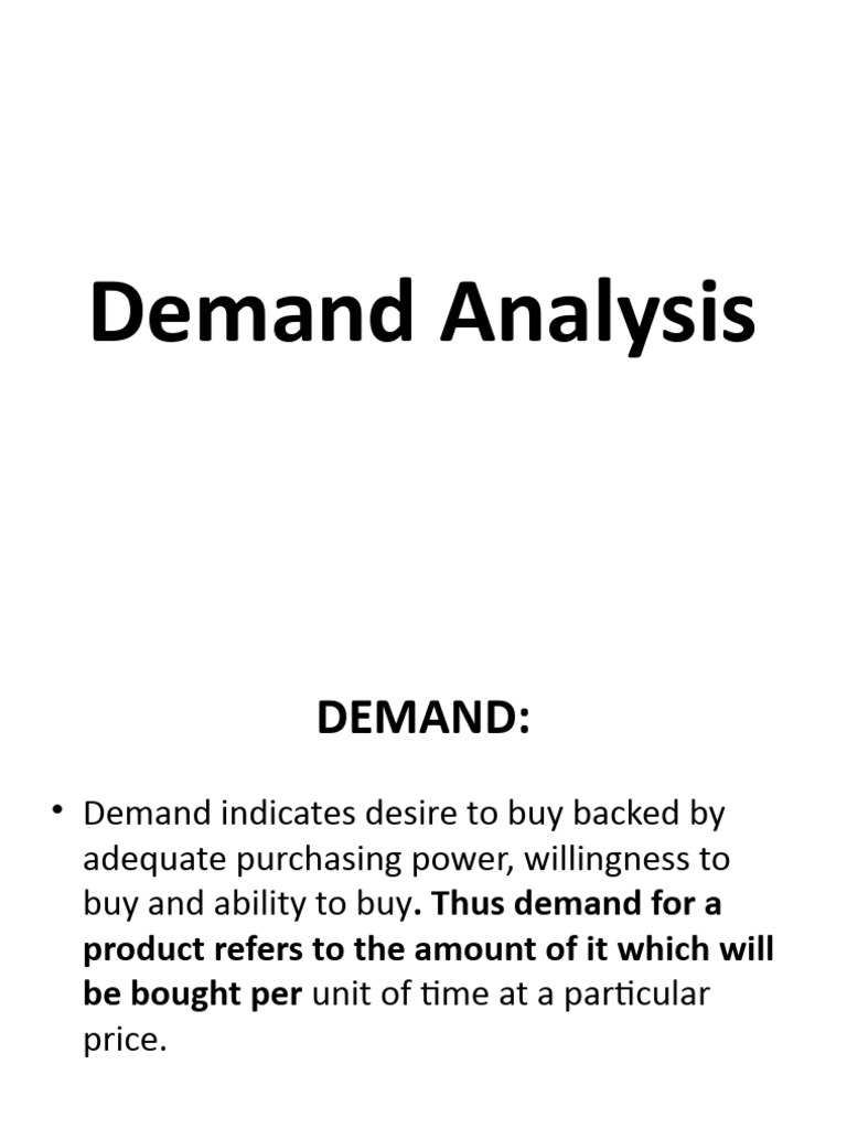 1, Demand Analysis | PDF | Price Elasticity Of Demand | Demand