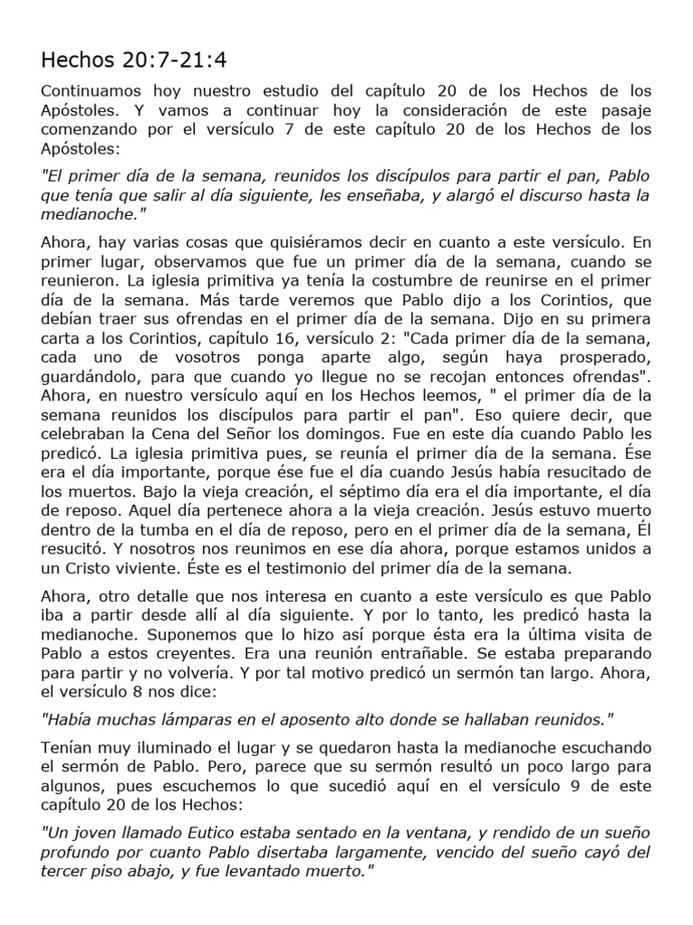 Hechos 20 | PDF | Pablo el apóstol | Jesús