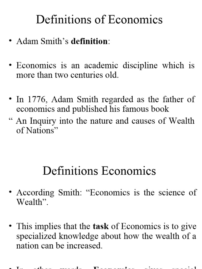 Definitions and Perspectives on Economics | PDF | Microeconomics ...