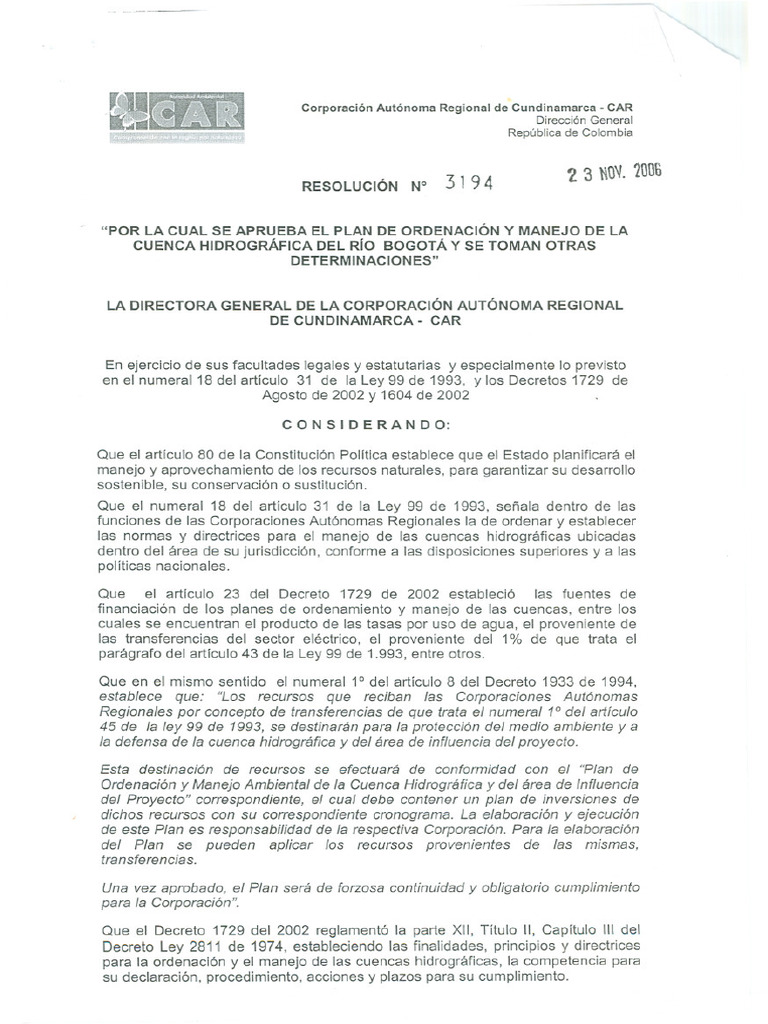 Res 3194-06 POMCA CAR | PDF