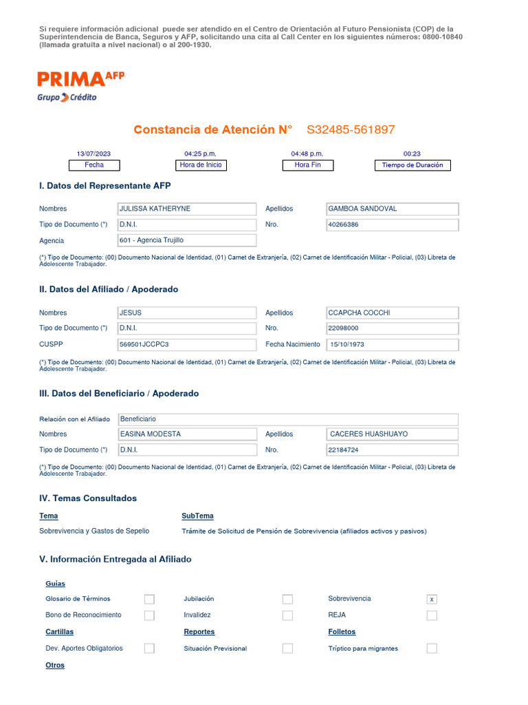 Cda Sec 1 y 2 Ccapcha Cocchi | PDF