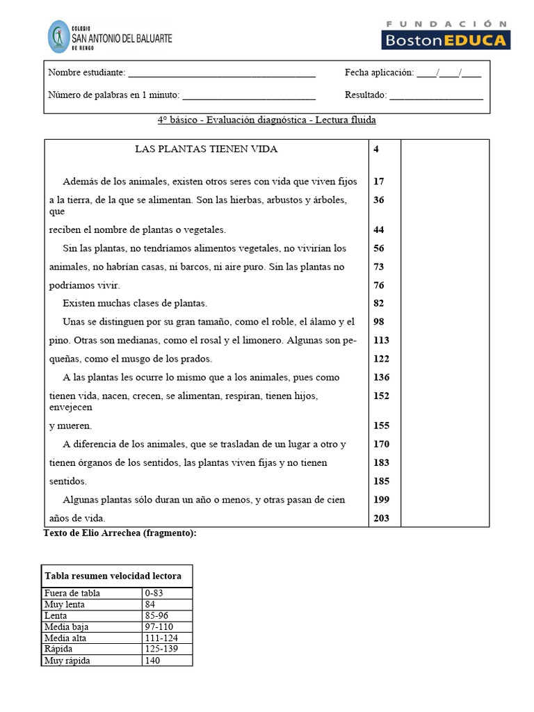 4° - Lectura Fluida | PDF