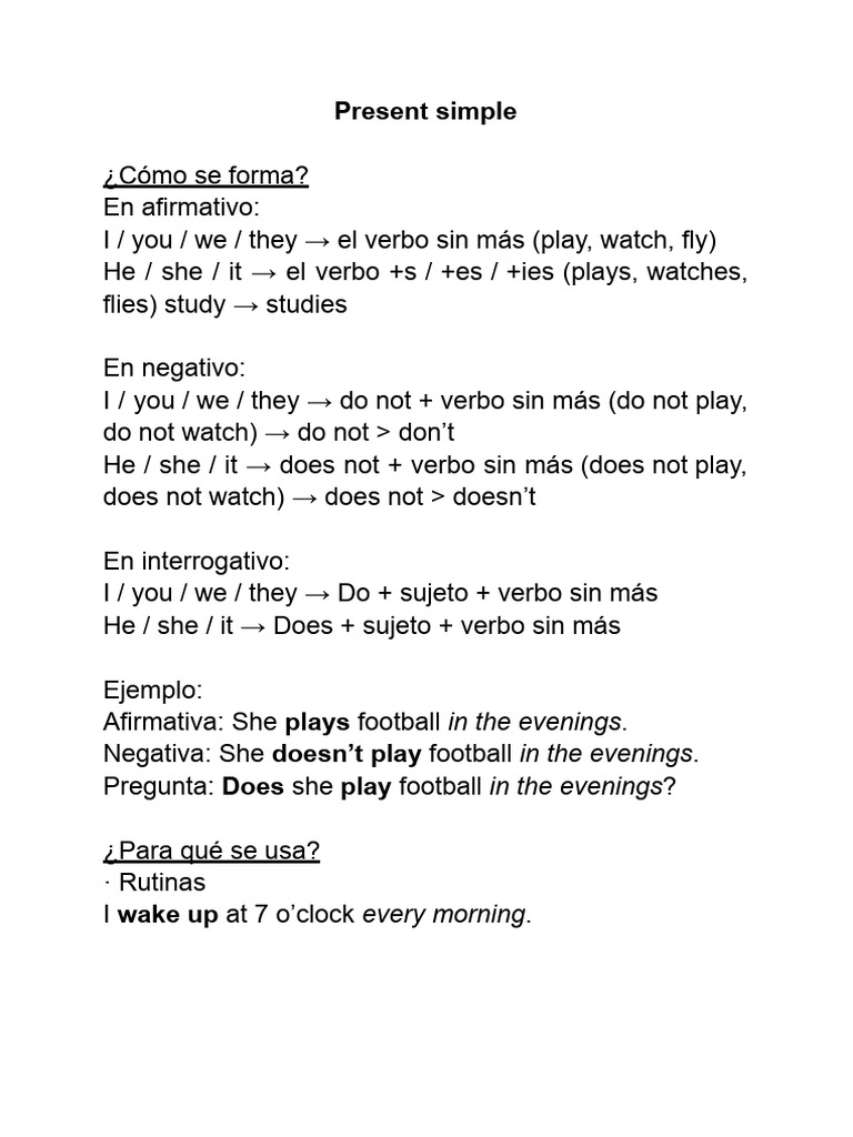 Present Simple Vs Continuous - The Basics | PDF