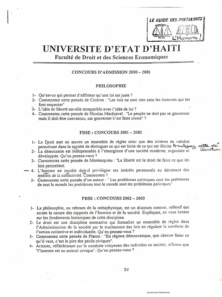 UEH, Concours, Compilation | PDF