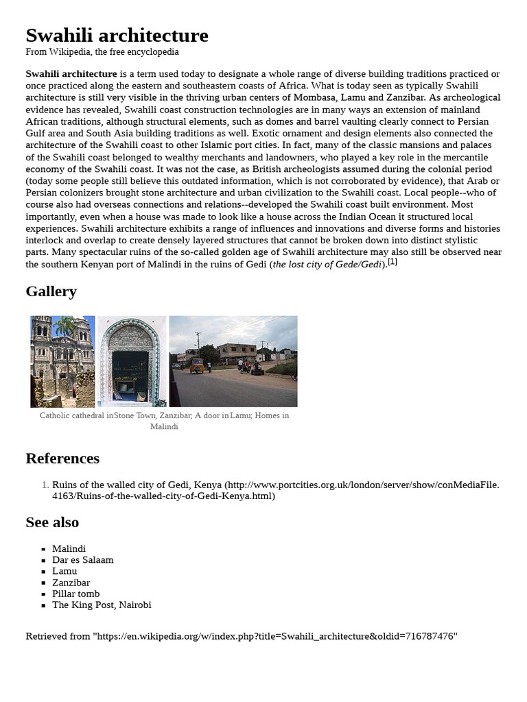 Swahili Architecture | PDF | Architectural Design | Architecture