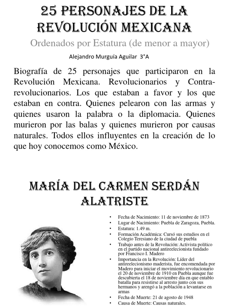 Personajes de La Revolucion Mexicana | PDF | Ciencias sociales | Historia