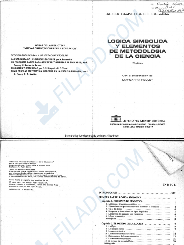 Gianella de Salama 1977 Logica Simbolica y Elementos de Metodologia de La Ciencia - Cap 2 y 3 ...
