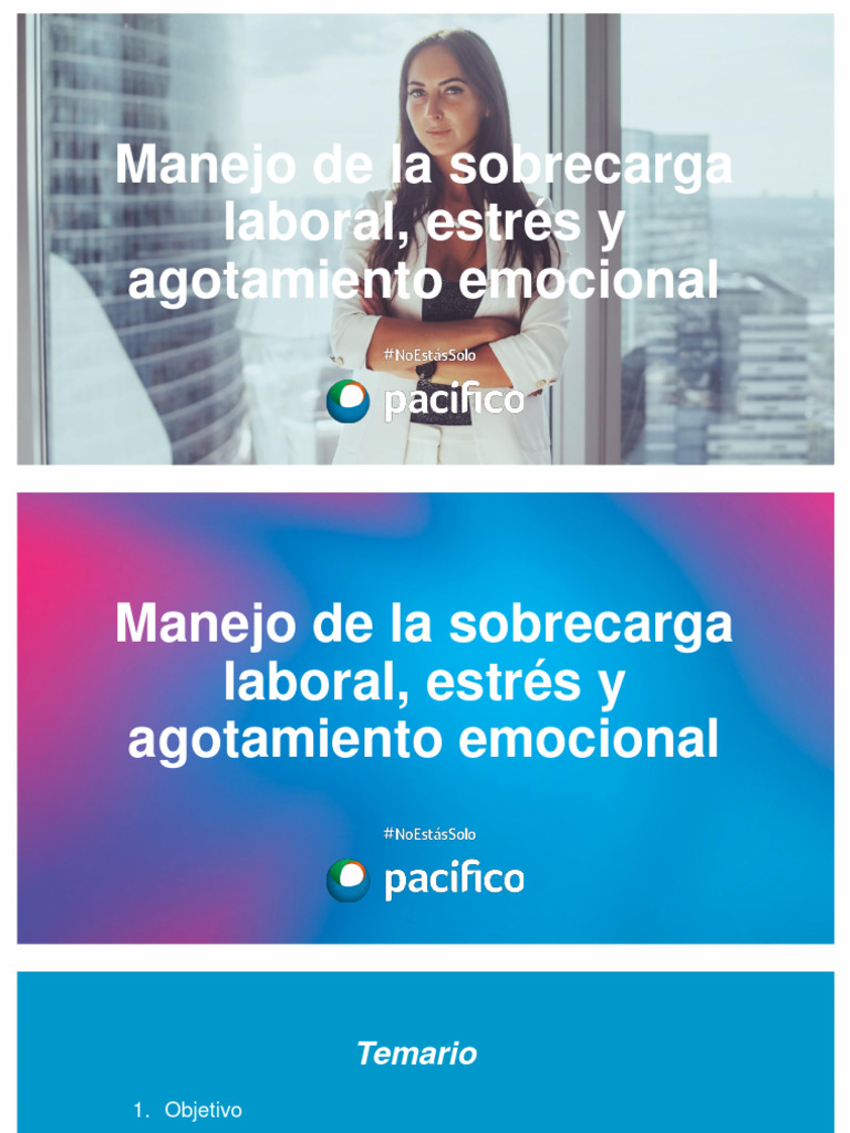 PRESENTACIÓN 3 - Manejo de La Sobrecarga Laboral, Estrés y Agotamiento ...