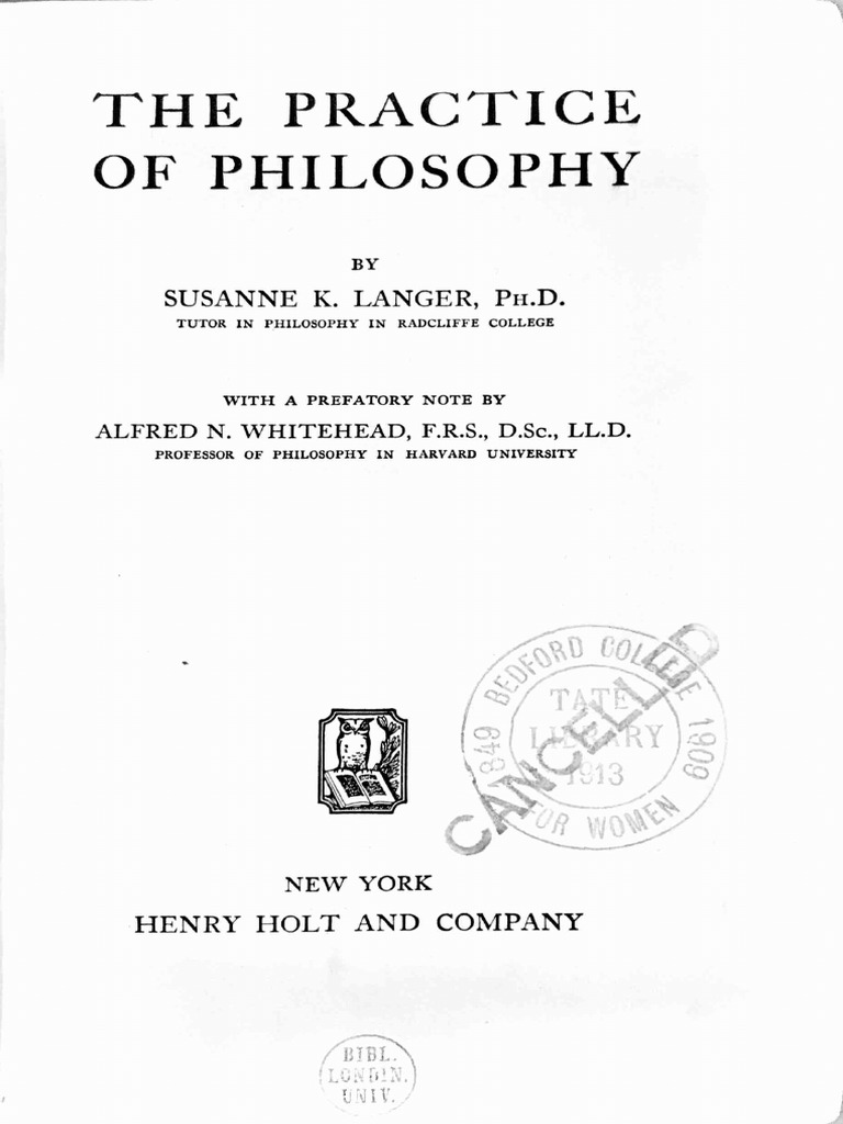 PP Langer The Practice of Philosophy 1930 | PDF