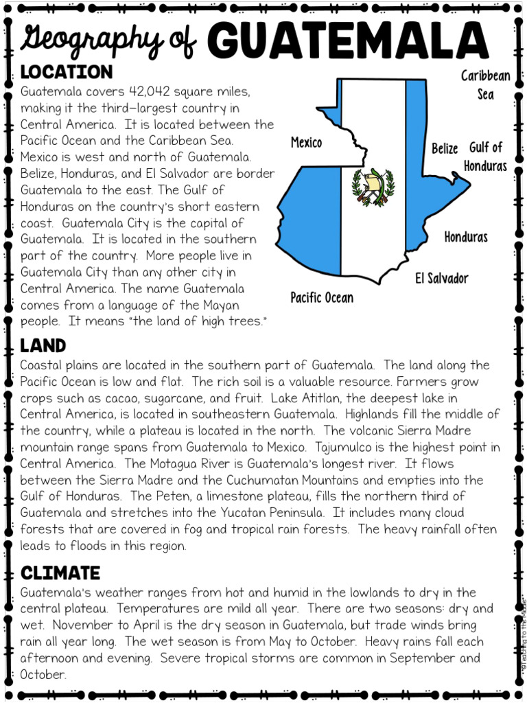 Geography Of: Location | PDF | Central America | Guatemala