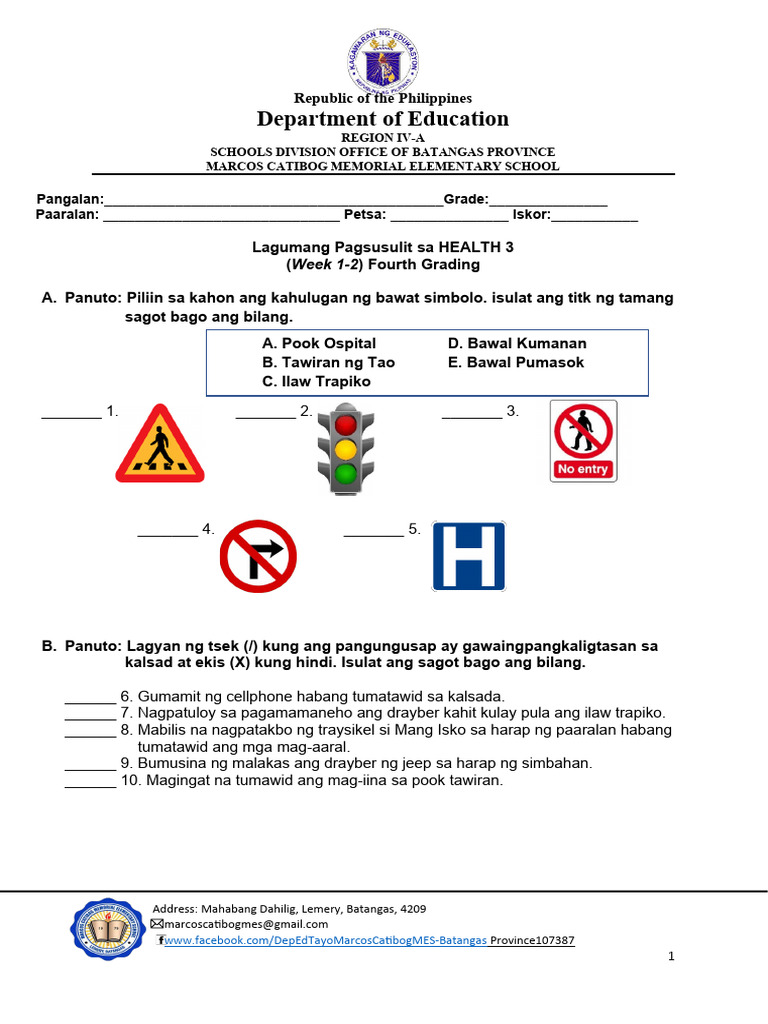 Third Grading Grade 3 Week 1 and 2 | PDF