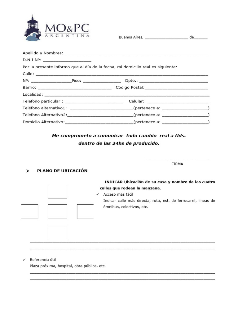 1) D 09-Form DDJJ Domicilio | PDF