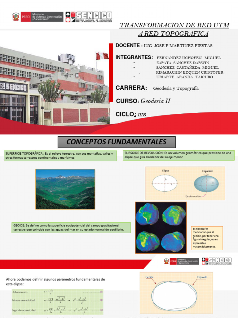2 TRANSFORMACION DE RED UTM A RED TOPOGRAFICA GRUPO 4 | PDF