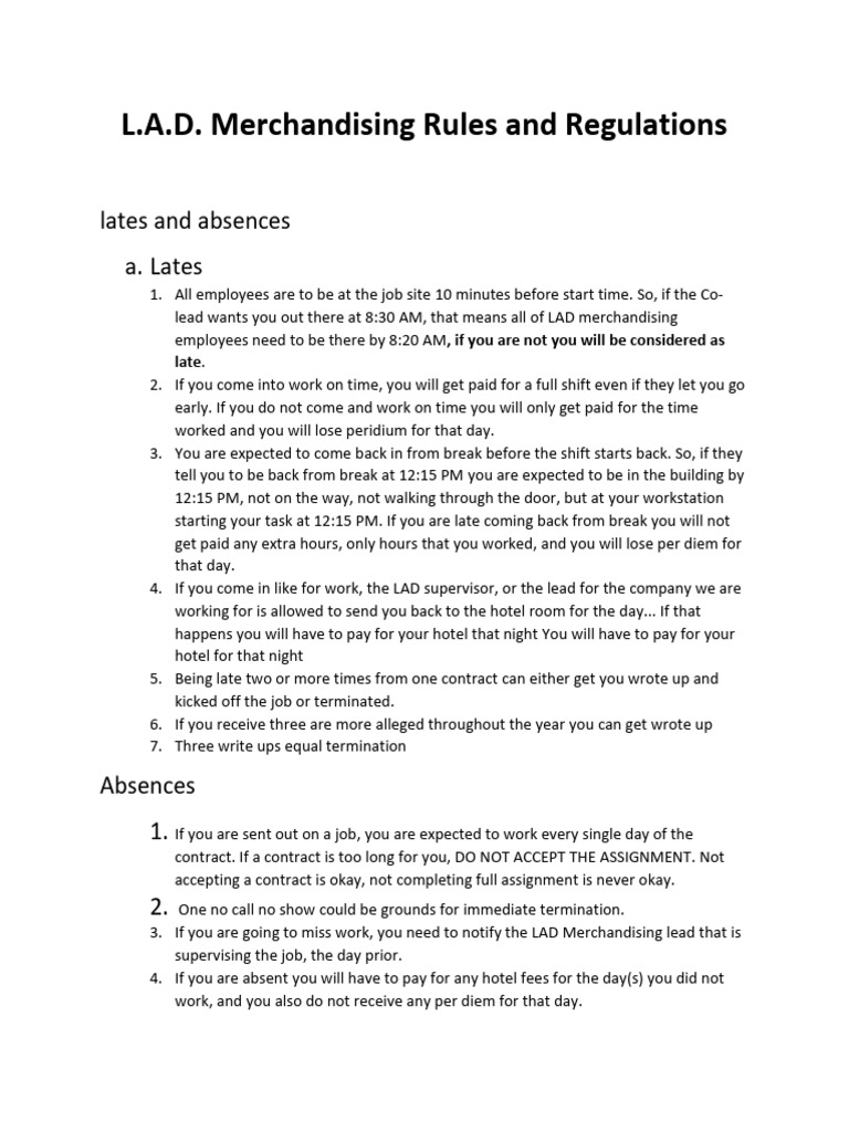 Rules and Regulations | PDF