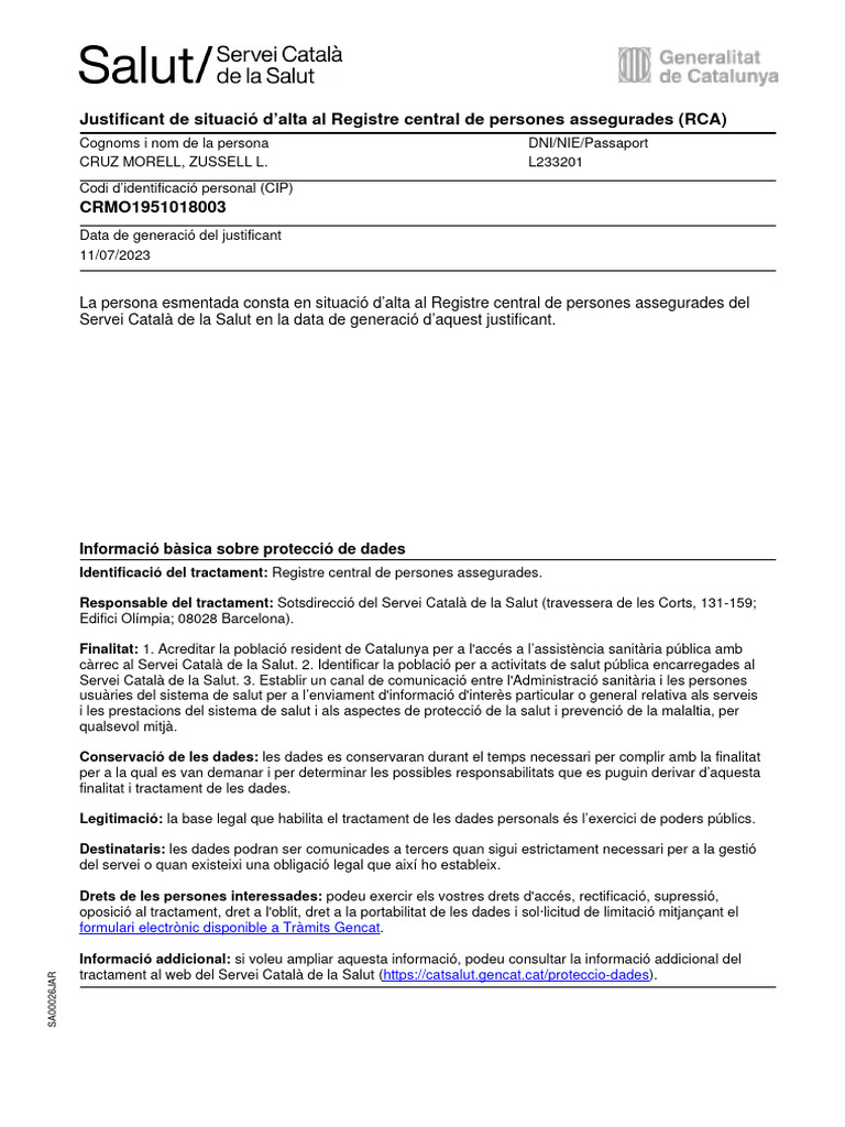 Justificant Alta | PDF