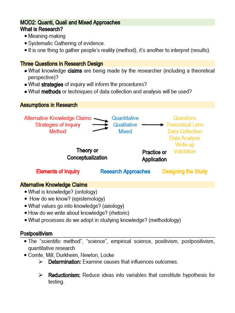 Experimental Psychology: Quanti, Quali, and Mixed Methods | PDF ...