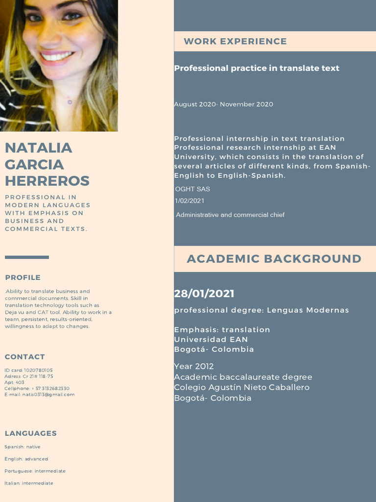 Curriculum Vitae. Natalia Garcia Herreros | PDF | Career & Growth