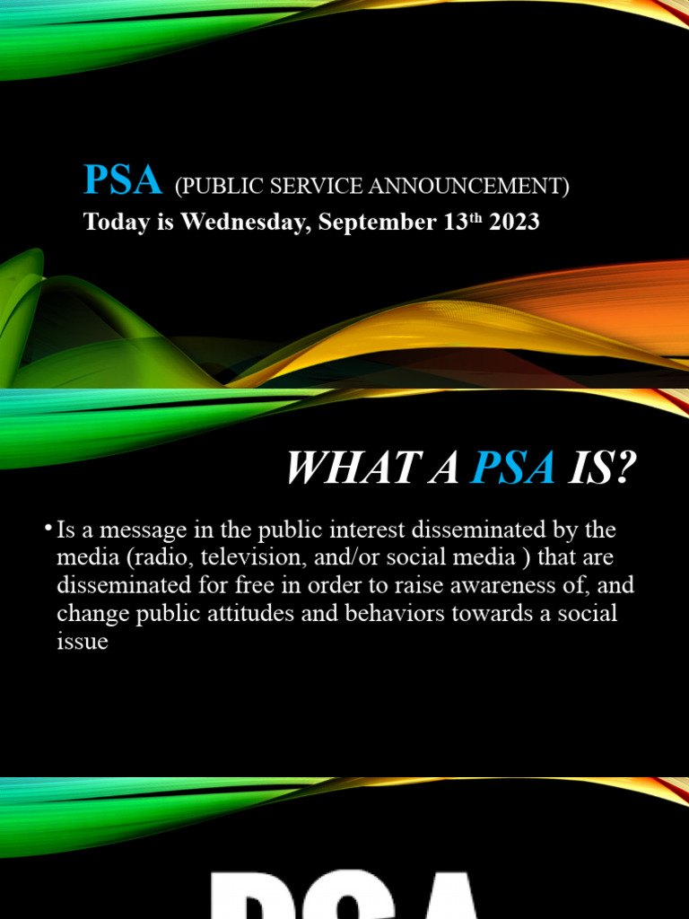 Psa (Public Service Announcement) | PDF