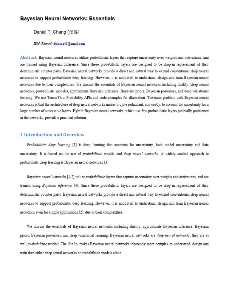 Bayesian Neural Networks Essential Pdf Artificial Neural Network Bayesian Network