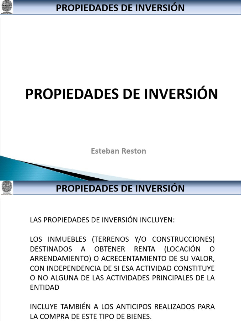 Propiedades de Inversión-NUA | PDF | Inversiones | Contabilidad