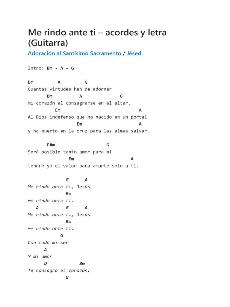 Me Rindo Ante Ti Jesus | PDF