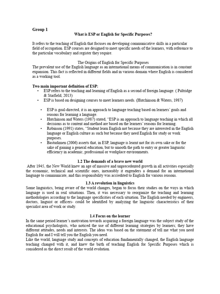 Understanding English for Specific Purposes | PDF