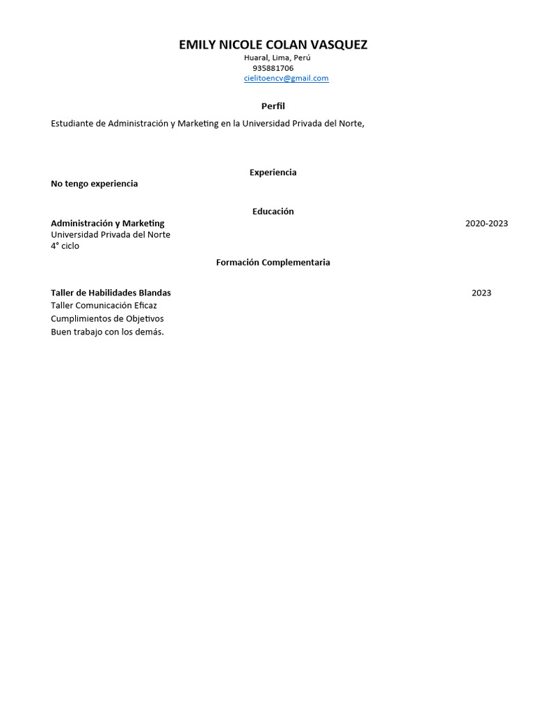 MC M02 Modelo CV Combinado | PDF