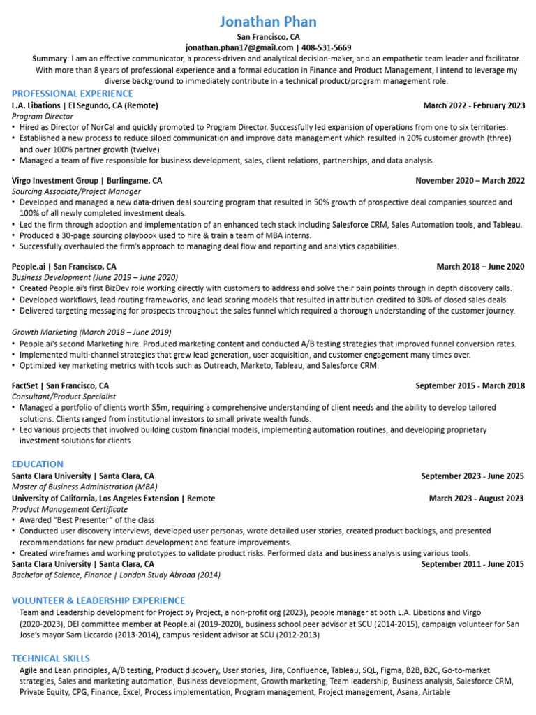 Jonathan Phan Resume - 2023 | PDF