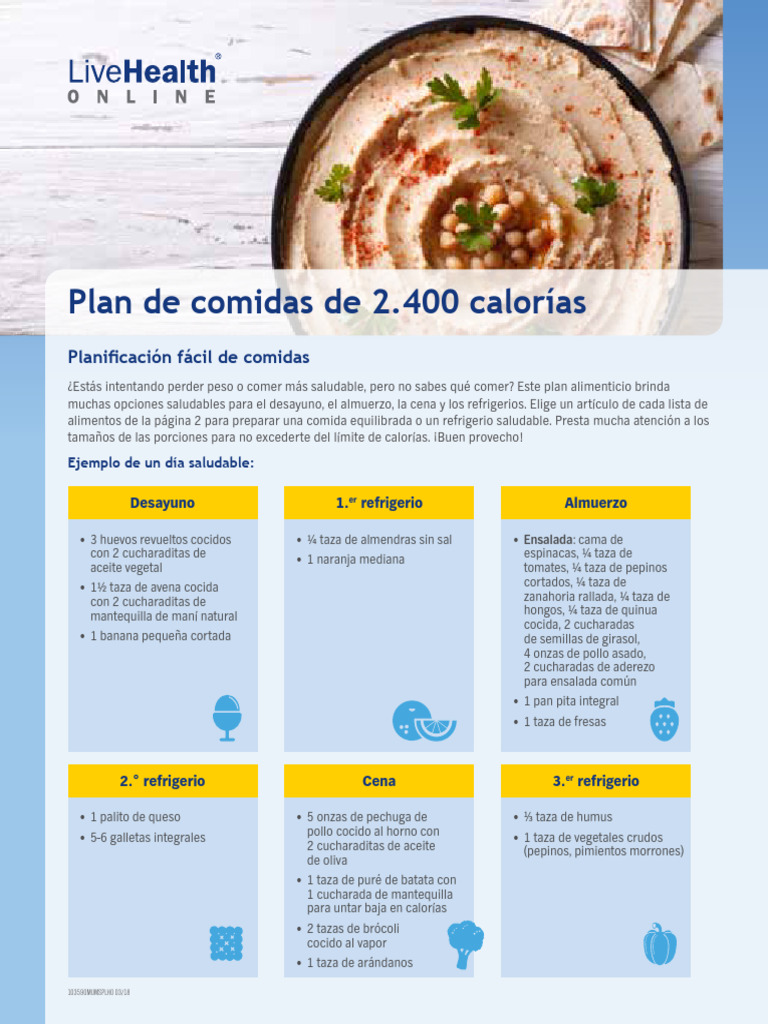 103590mumsplho Lho WMP Plan Alimenticio de 2400 Calorias SH ... | PDF