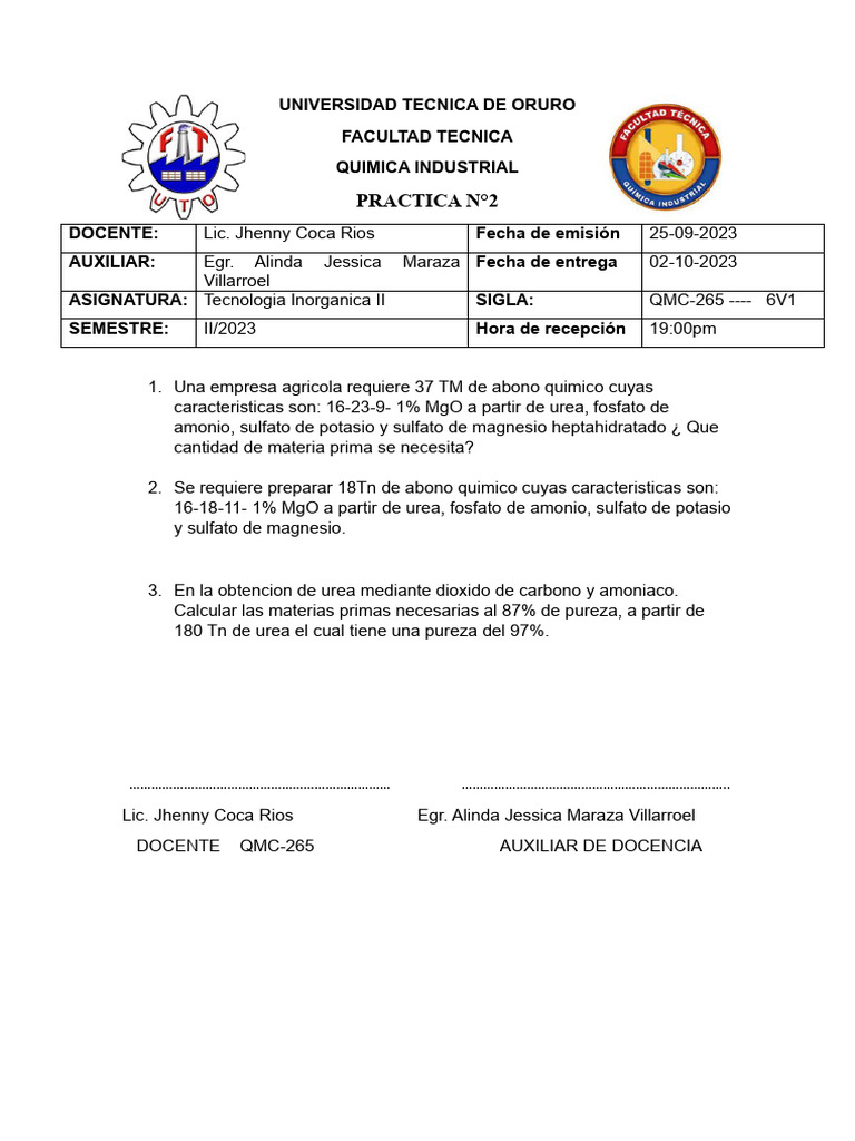 Practica 2 QMC-265 | PDF