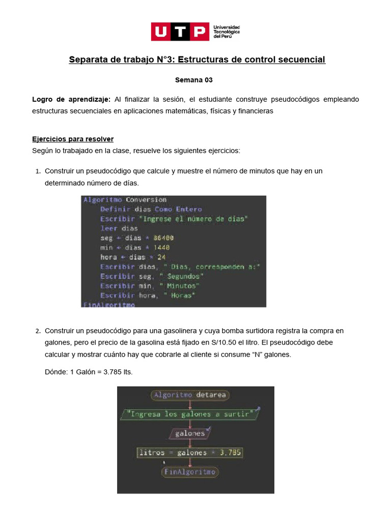 Pseudocódigos para Estructuras Secuenciales | PDF