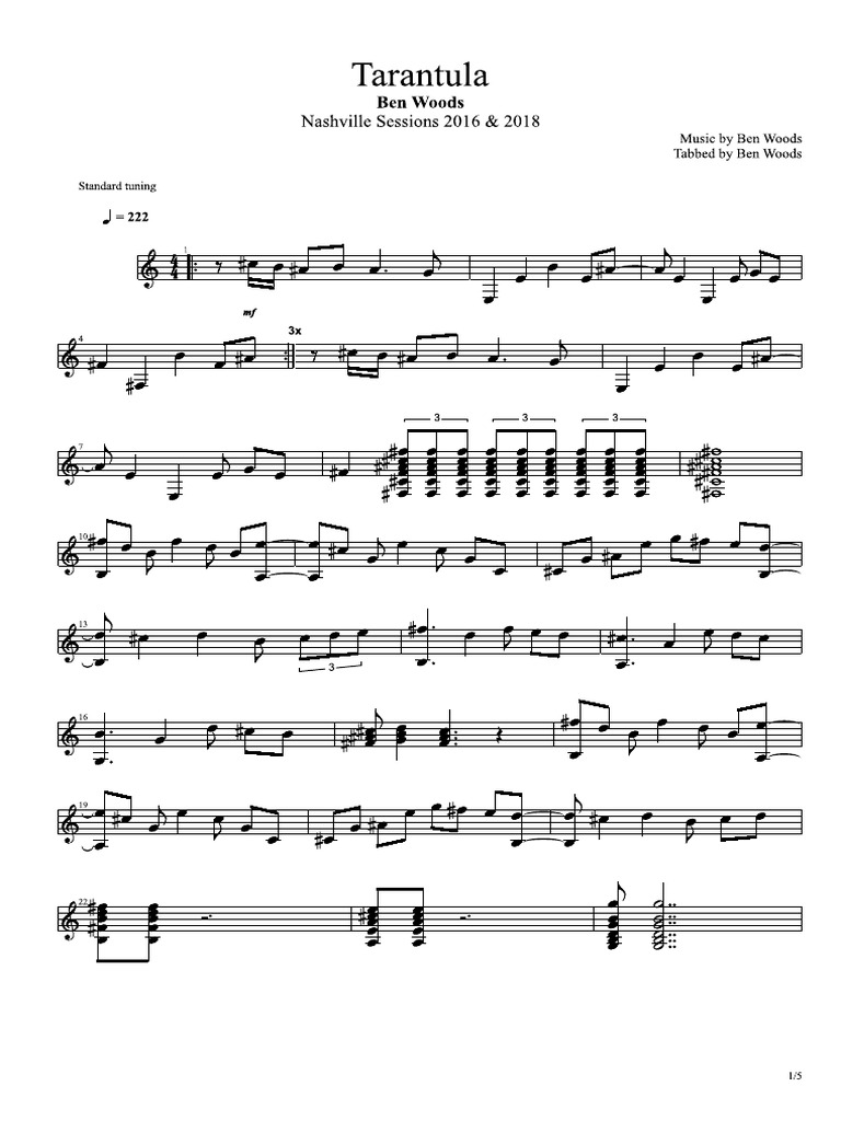 Tarantula (Nashville Sessions) Notation | PDF