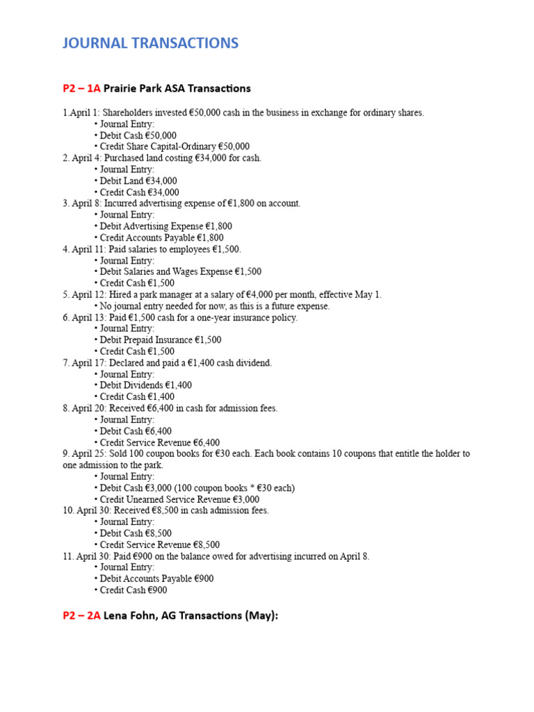 Accounting Journal Entries | PDF
