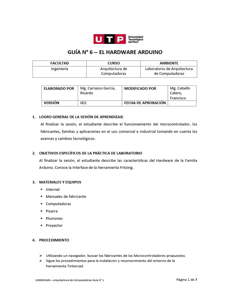 S06.s2 Practica Laboratorio (Hardware Arduino) | PDF | Arduino | Hardware de la computadora