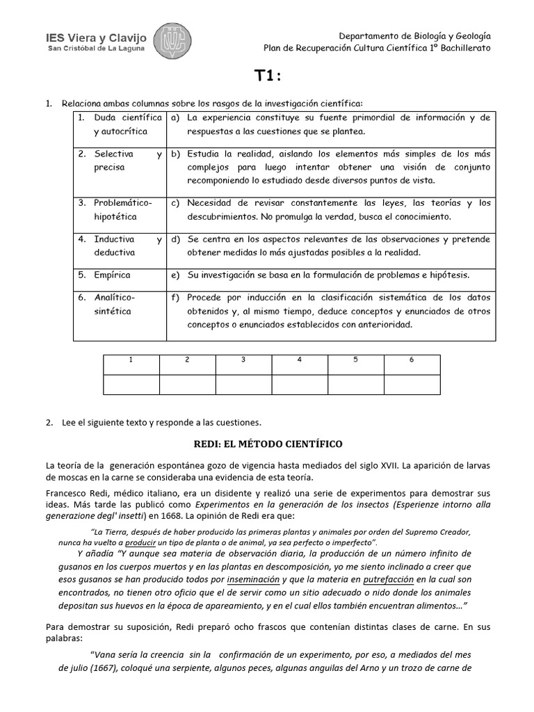 PR 2018-2019 Bac1 Cuf Tarea | PDF | Filosofía | Ciencia y matemáticas