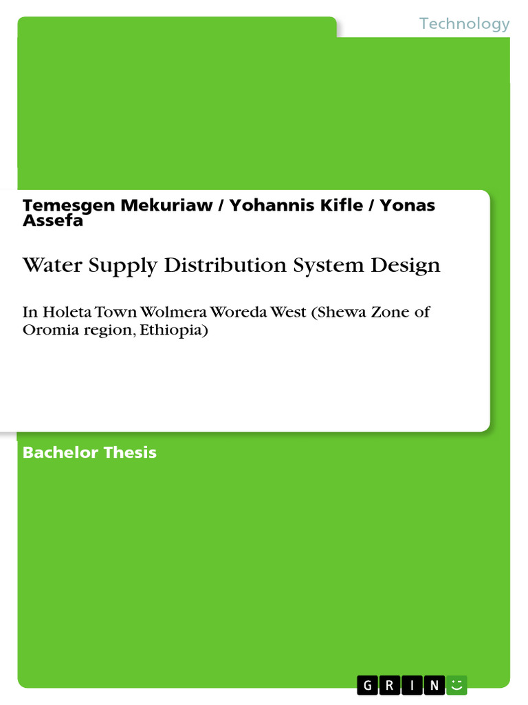1.water Supply Design Holeta Distribution System Design | PDF