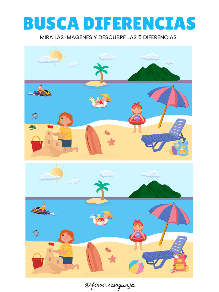 Busca Las Diferencias - ESTACIONES @fono - Lenguaje | PDF